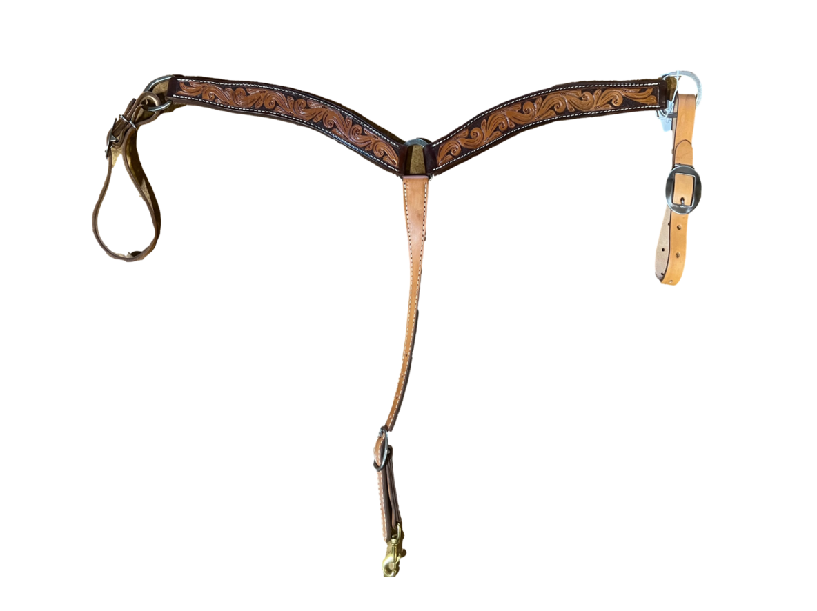 Calf Roper Breast Collar - Golden Smooth Out - Floral Stem Brown ...